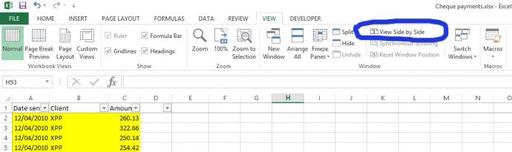 Viewing Two Excel Spreadsheets Side By Side